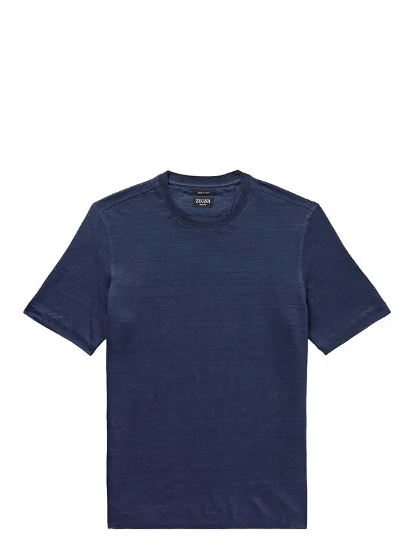 Zegna Oasi Linen T-shirt - Blue