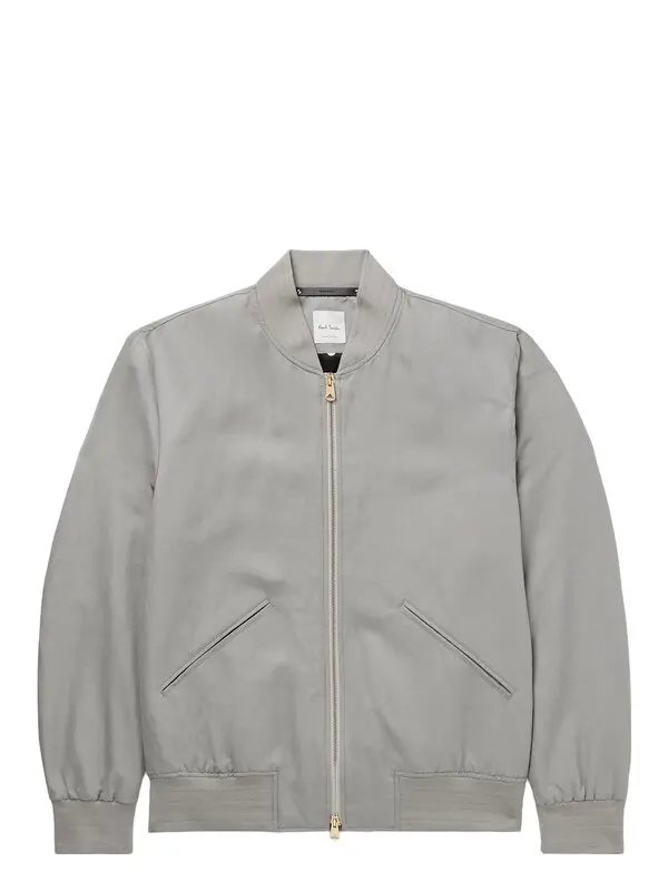 Paul Smith Linen, Cotton And Lyocell-blend Bomber Jacket - Green