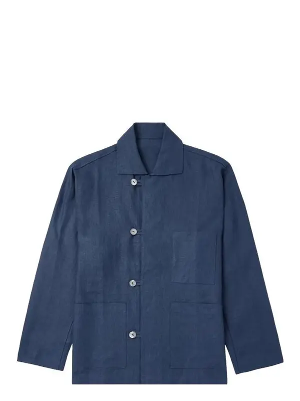 STOFFA Linen-twill Chore Jacket - Blue