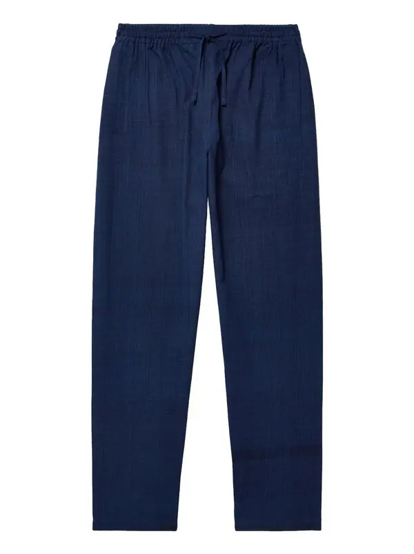 KARDO Roy Straight-leg Cotton-khadi Trousers - Blue
