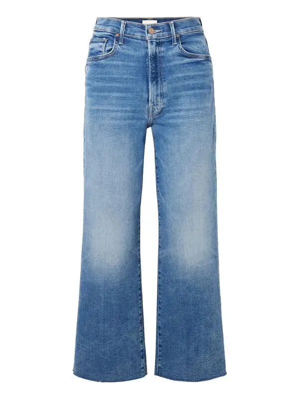 MOTHER The Maven Ankle Fray High-rise Flared Jeans - Blue