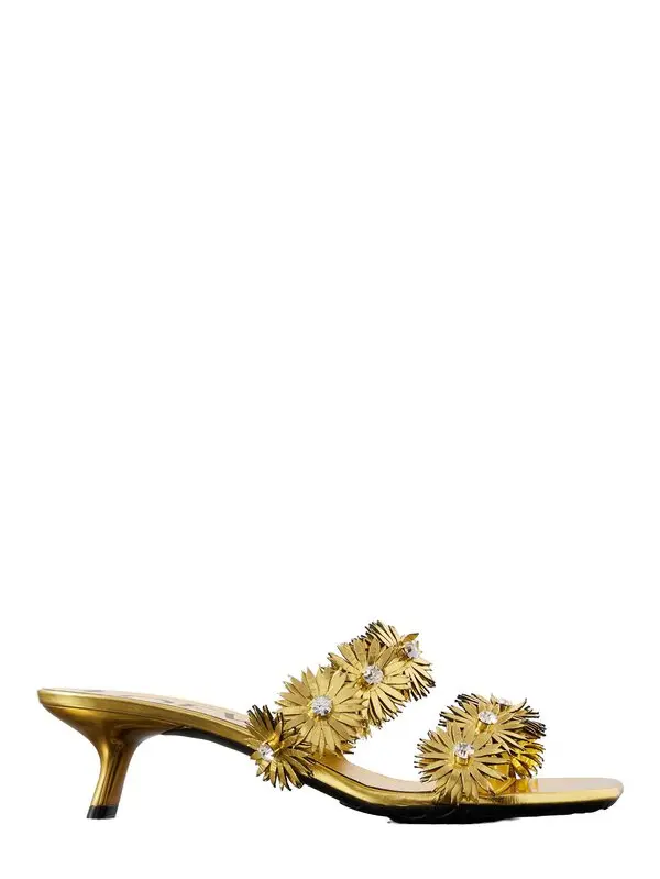 Loewe Crystal-embellished Metallic Sandals - Gold