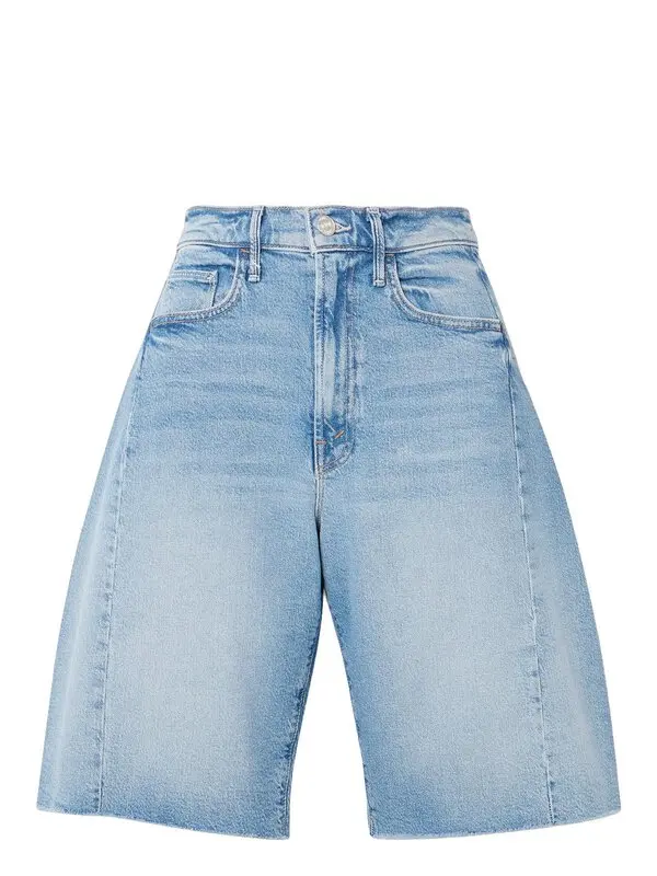 MOTHER The Half Pipe Bermuda Denim Shorts - Blue