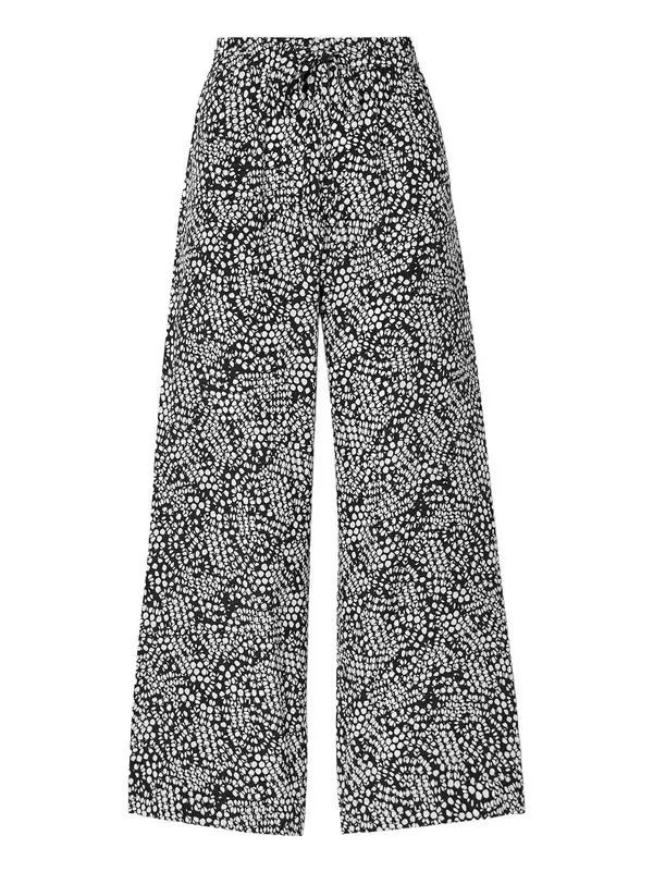 Matteau Polka-dot Silk Crepe De Chine Track Pants - Black