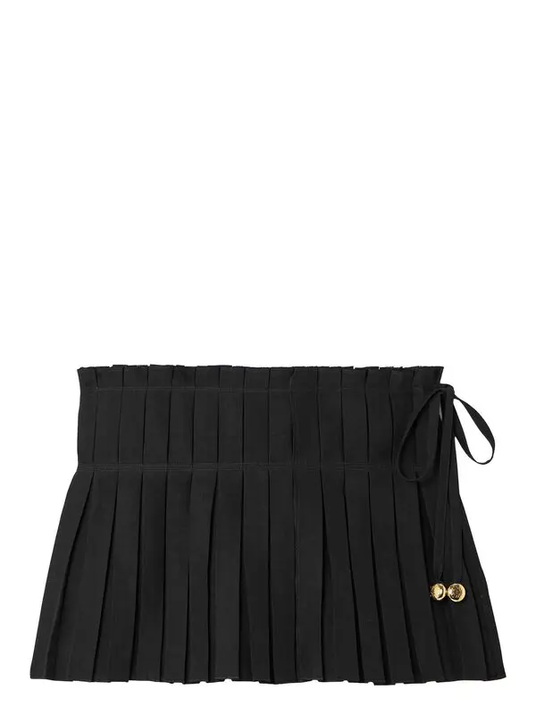 Loewe Embellished Pleated Woven Skort - Black