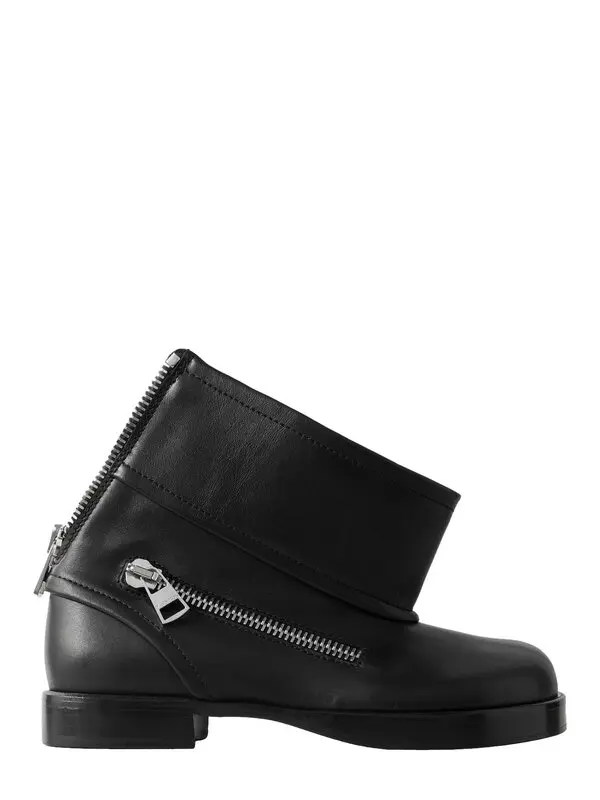 JW Anderson Zip-detailed Leather Ankle Boots - Black