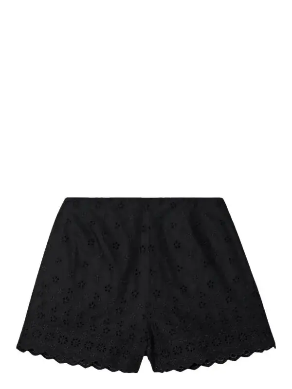 DÔEN Arbre Broderie Anglaise Cotton Shorts - Black