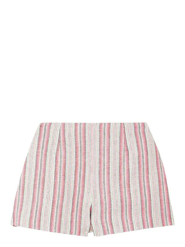 Faithfull The Brand Luda Striped Cotton-blend Shorts - Pink
