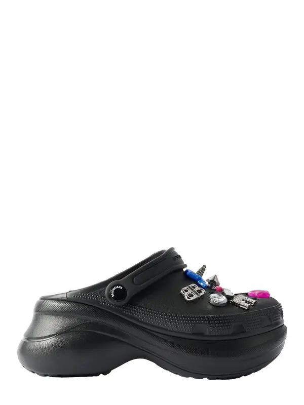 Balenciaga Crocs Embellished Mules - Black
