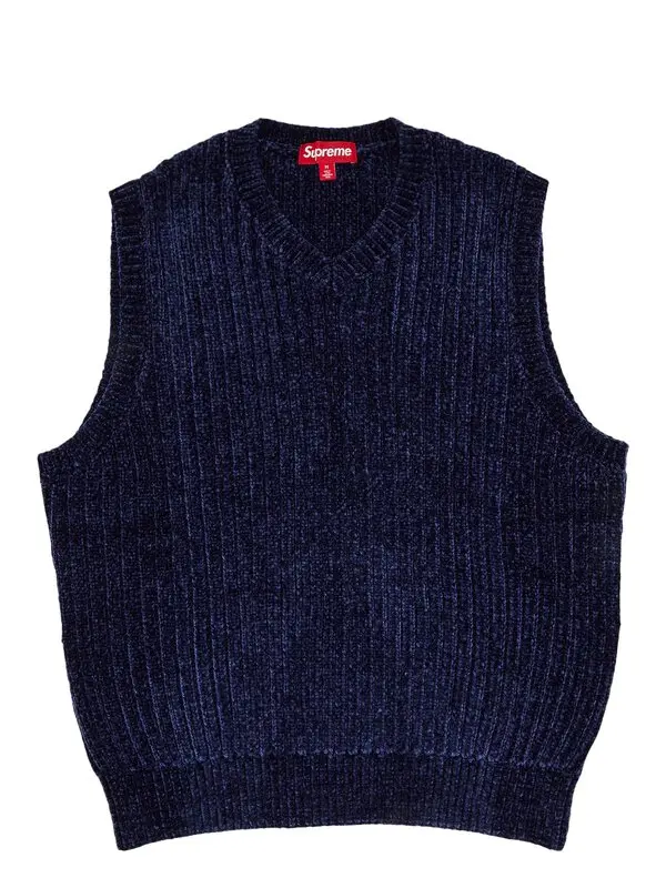 Supreme Chenille Sweater Vest - Blue