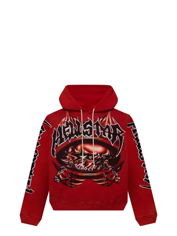 HELLSTAR Halloween Skeleton Hoodie - Red