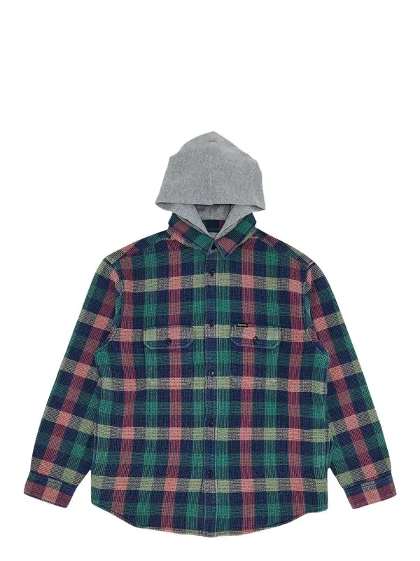 Supreme Waffle Plaid Hooded Shirt - Multicolor