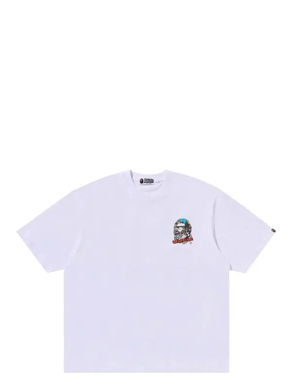 A BATHING APE Comic Art Ape Head Relaxed Fit Tee - White