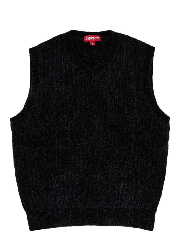 Supreme Chenille Sweater Vest - Black