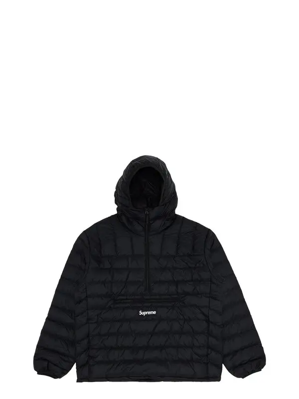 Supreme Micro Down Half Zip Hooded Pullover - Black