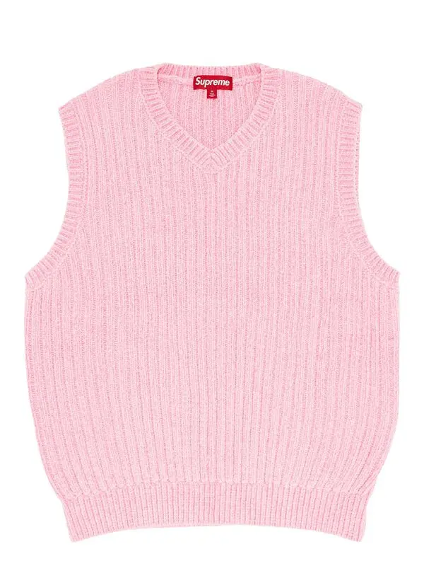 Supreme Chenille Sweater Vest - Pink