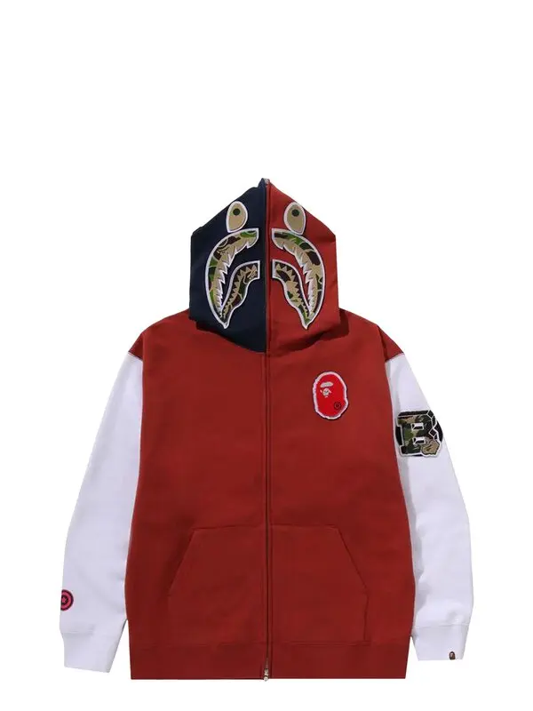 BAPE Shark Full Zip Hooded Sweatshirt - Red