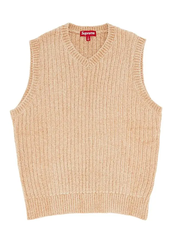 Supreme Chenille Sweater Vest - Tan