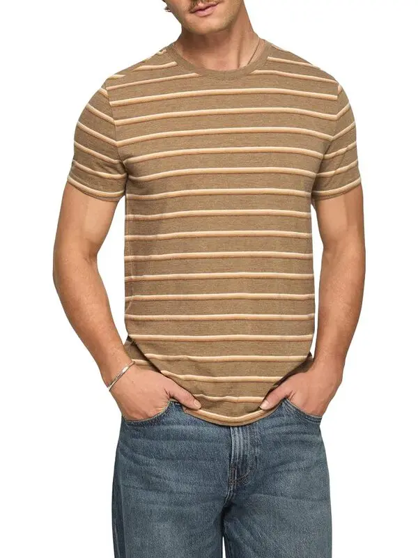 Lucky Brand Stripe Crewneck T-shirt - Kangaroo Multi