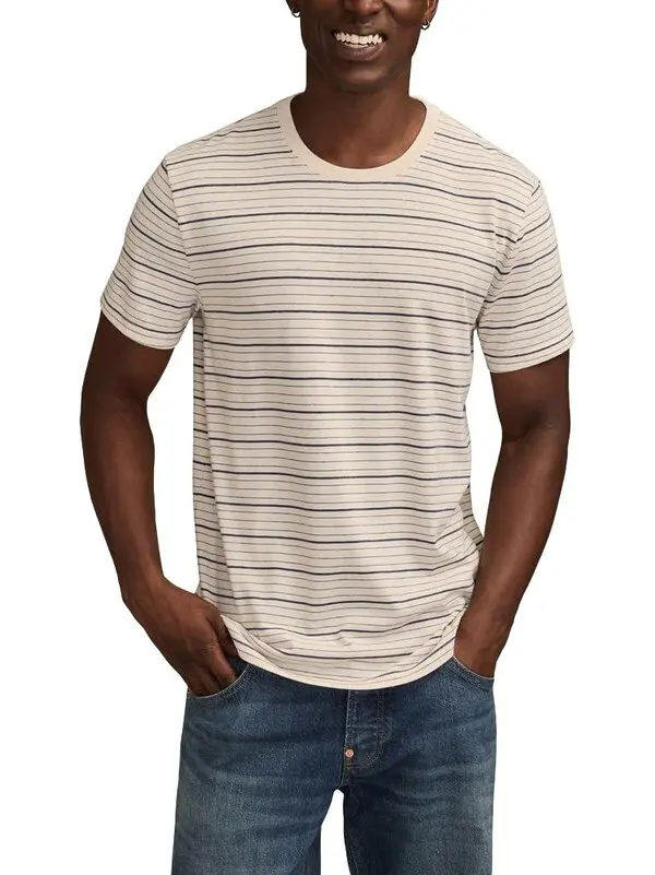Lucky Brand Stripe Crewneck T-shirt - White