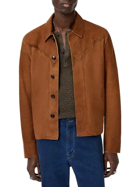 John Varvatos Marlee Suede Western Jacket - Balsa