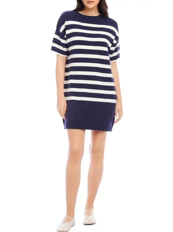 Fifteen Twenty Georgette Cotton Blend Sweater Dress - Stripe