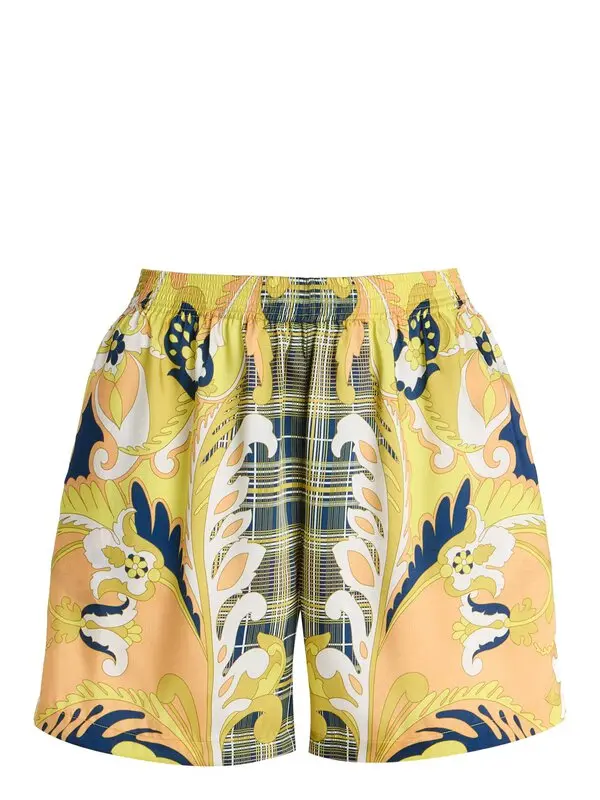 Etro Exclusive Riviera Silk-twill Shorts - Print