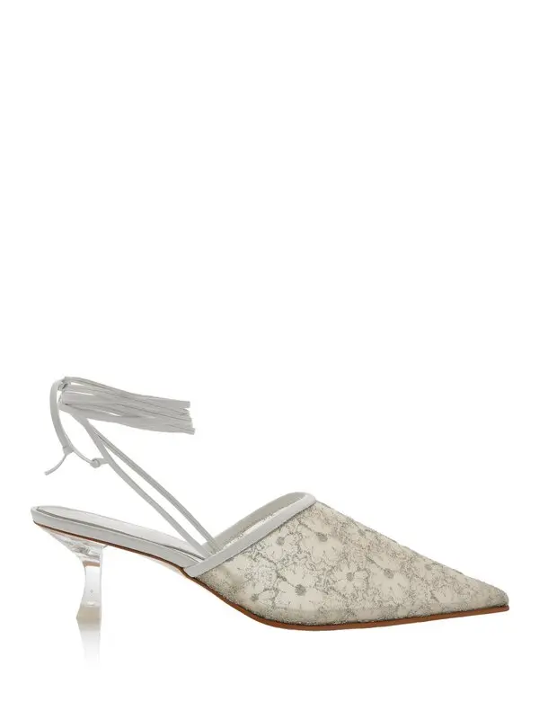 REIKE NEN Riviera Bit Convertible Floral-mesh Mules - Silver