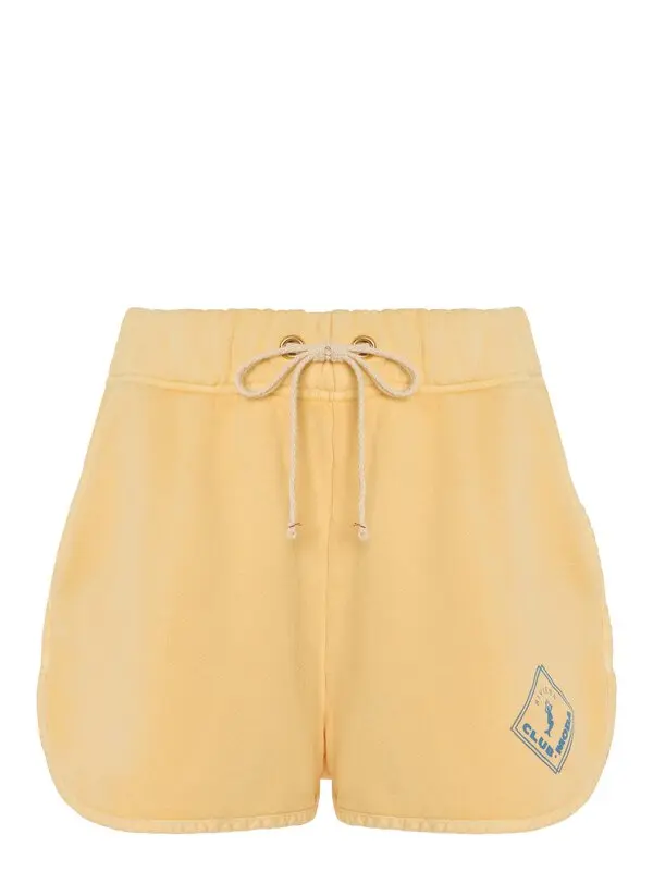 LES TIEN Serena Cotton Shorts - Yellow