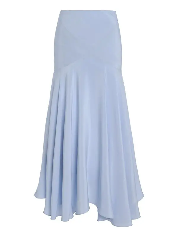 RODARTE Exclusive Riviera Silk-blend Crepe Midi Skirt - Blue