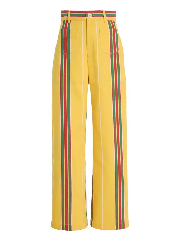 La Veste Exclusive Riviera Pippi Striped Pants - Yellow