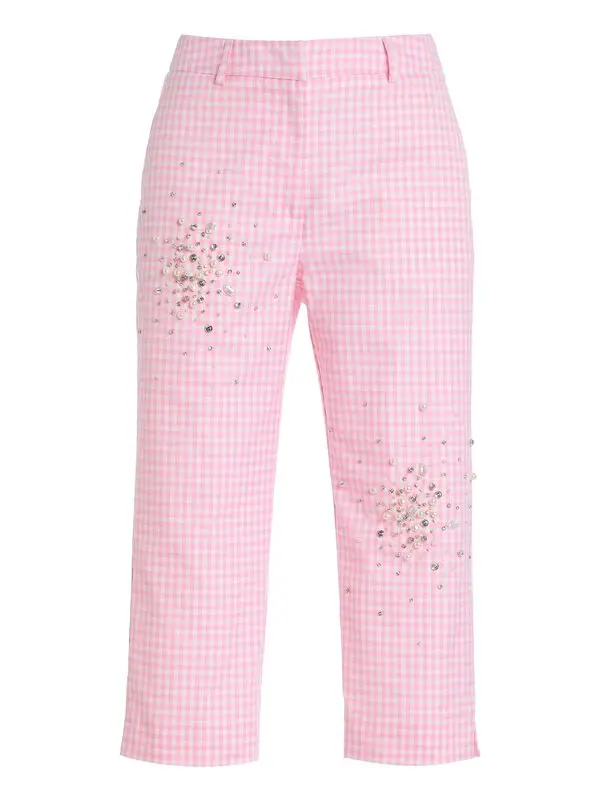 DES_PHEMMES Exclusive Riviera Embellished Capri Pants - Pink