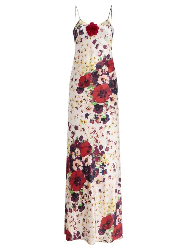 RODARTE Riviera Lace-detailed Silk Maxi Dress - Floral