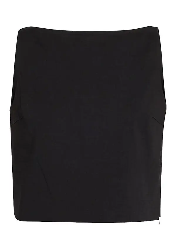 Theory Sleeveless Bateau-neck Top - Black