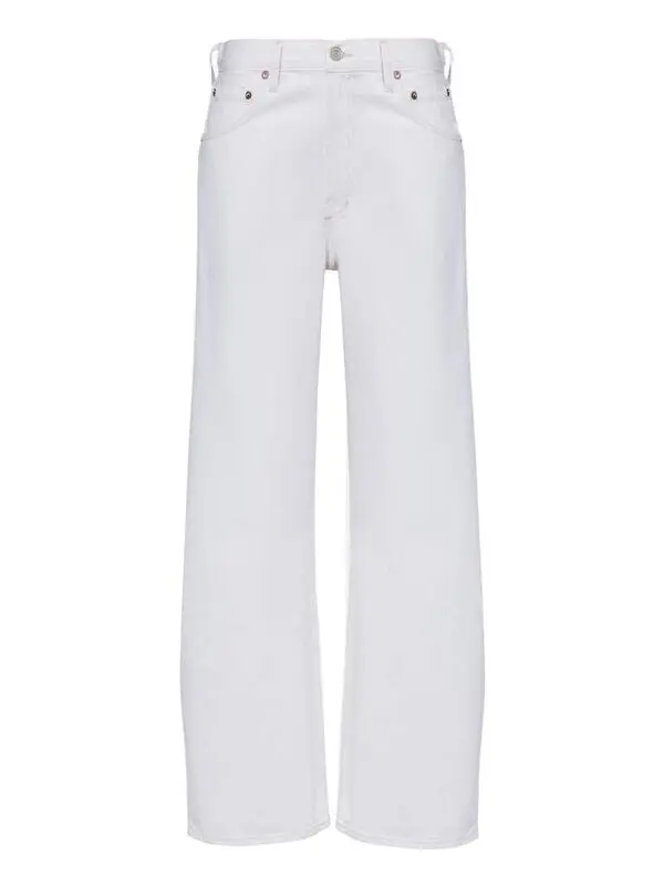 AGOLDE Low Curve Mid-rise Wide-leg Jeans - White