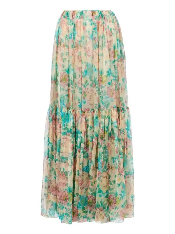 Chloé Floral Silk Muslin Maxi Skirt - Multicoloured