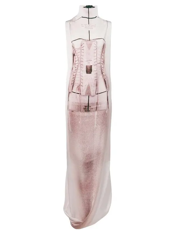 Jean Paul Gaultier Trompe L'oeil Draped Maxi Dress - Pink