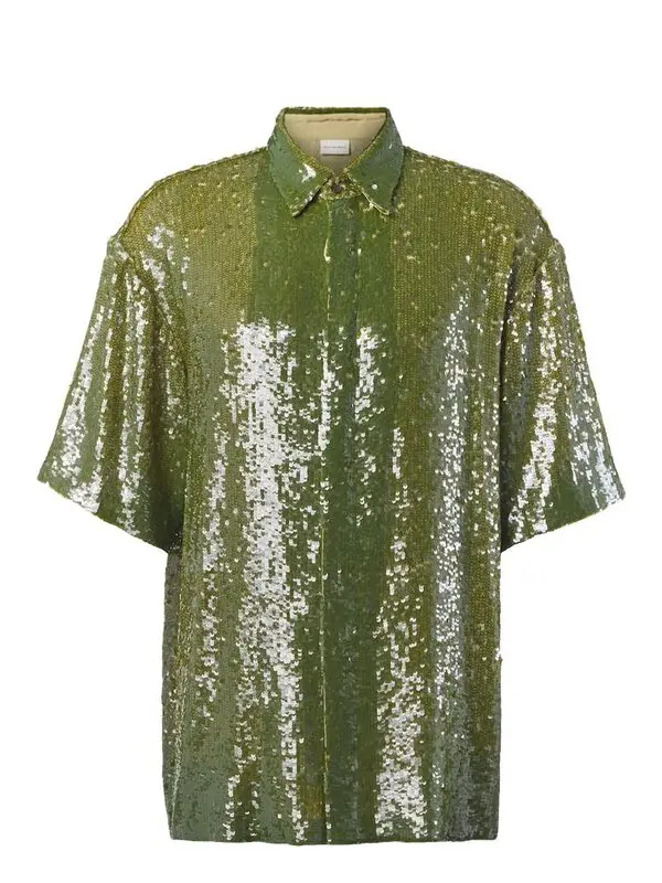 Dries Van Noten Sequined Shirt - Green