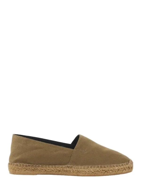 Saint Laurent Cassandre Gabardine Espadrilles - Green