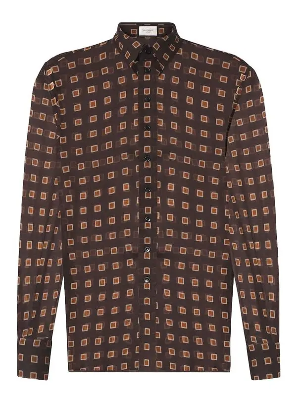 Saint Laurent Printed Wool Shirt - Brown