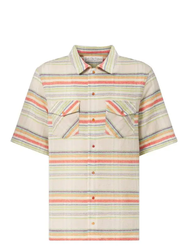 GOD'S TRUE CASHMERE Seaside Gauze Striped Cashmere Shirt - Multicoloured