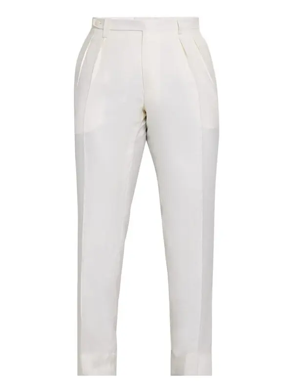 Brioni Wwx 80th Anniversary Elba Pleated Trousers - Off White