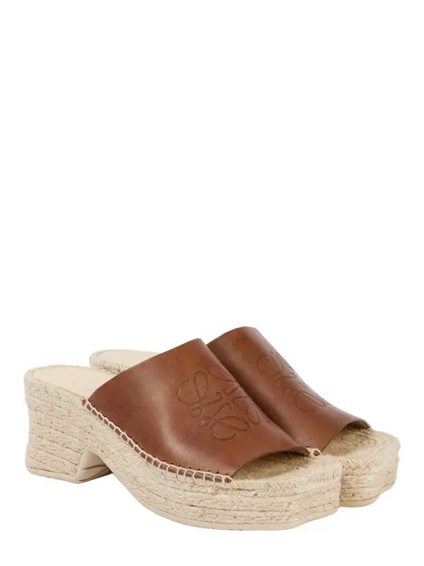 Loewe Paula's Ibiza Petal 80 Espadrille Mules - Brown