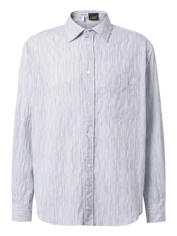 Loewe Striped Cotton-blend Shirt - Blue