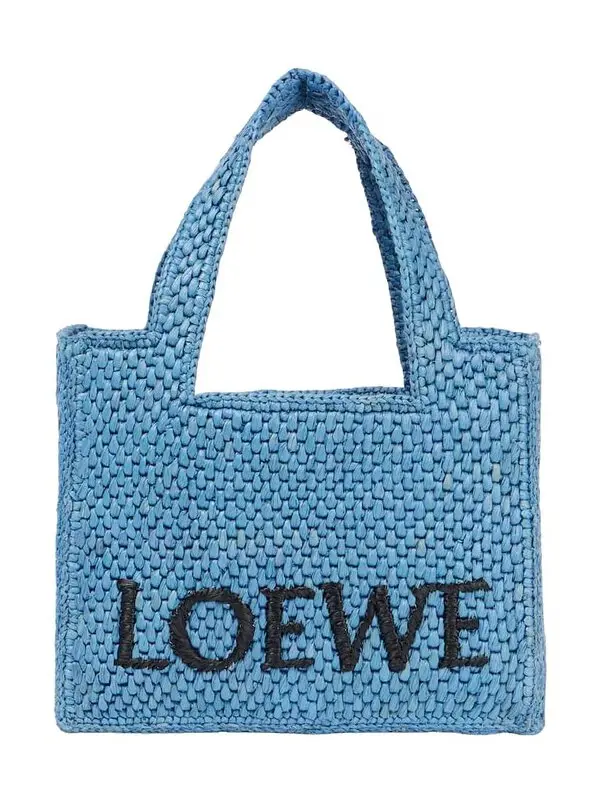 Loewe Paula's Ibiza Mini Raffia Shopper - Blue