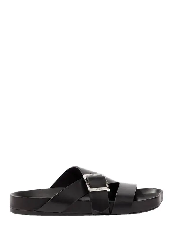 Loewe Ease Buckle Leather Sandals - Black