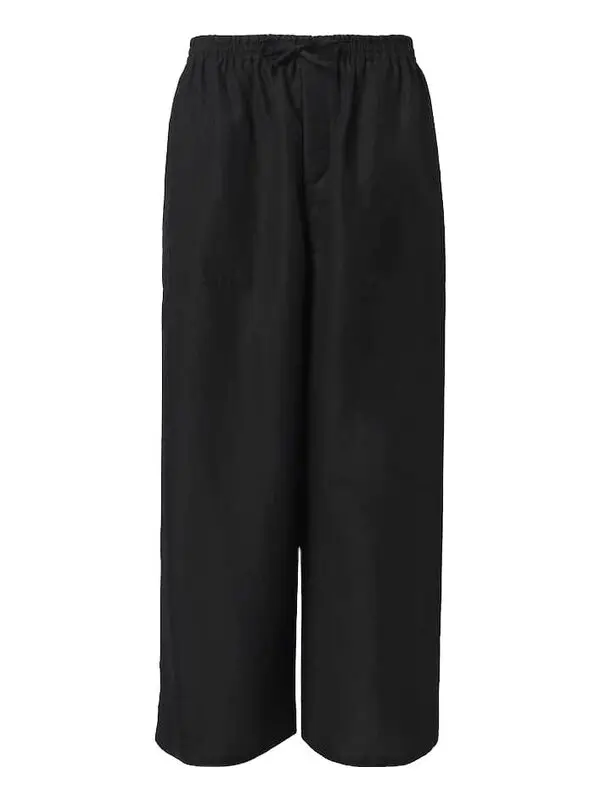 Loewe Paula's Ibiza Cropped Wide-leg Pants - Black