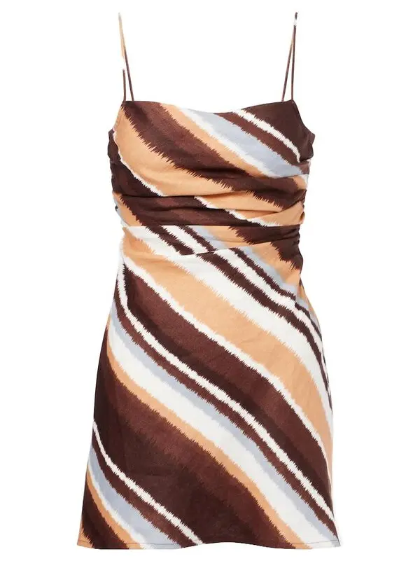 Faithfull The Brand Maryse Striped Linen Minidress - Multicoloured