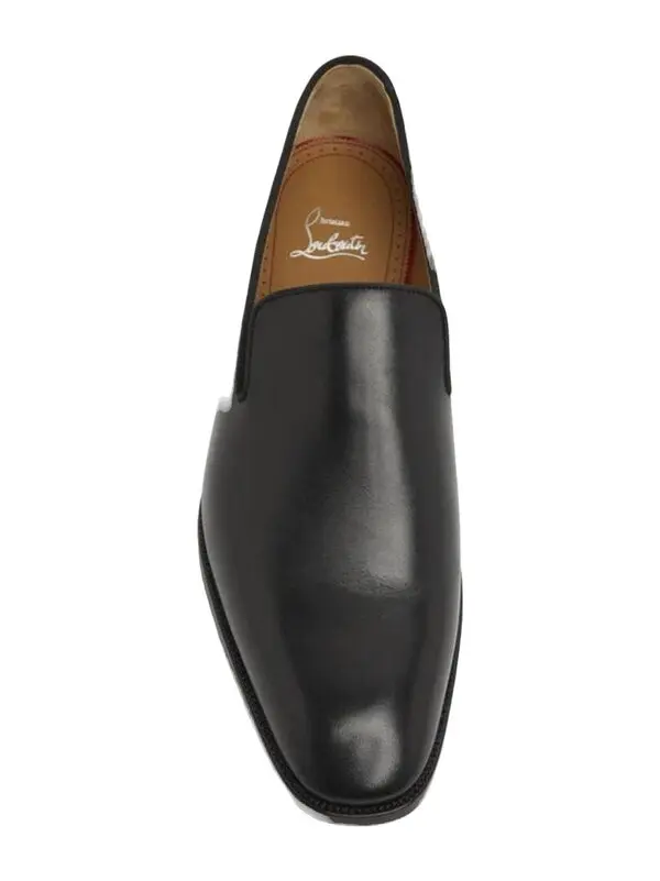 CHRISTIAN LOUBOUTIN Leather Loafers With Red Sole - Black