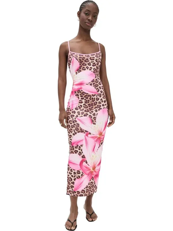 RUNAWAY THE LABEL Victoria Midi Dress - Bimini Pink